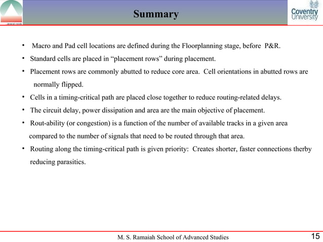 Placement and routing in full custom physical design | PPT