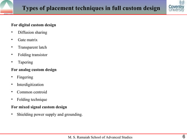 Placement and routing in full custom physical design | PPT