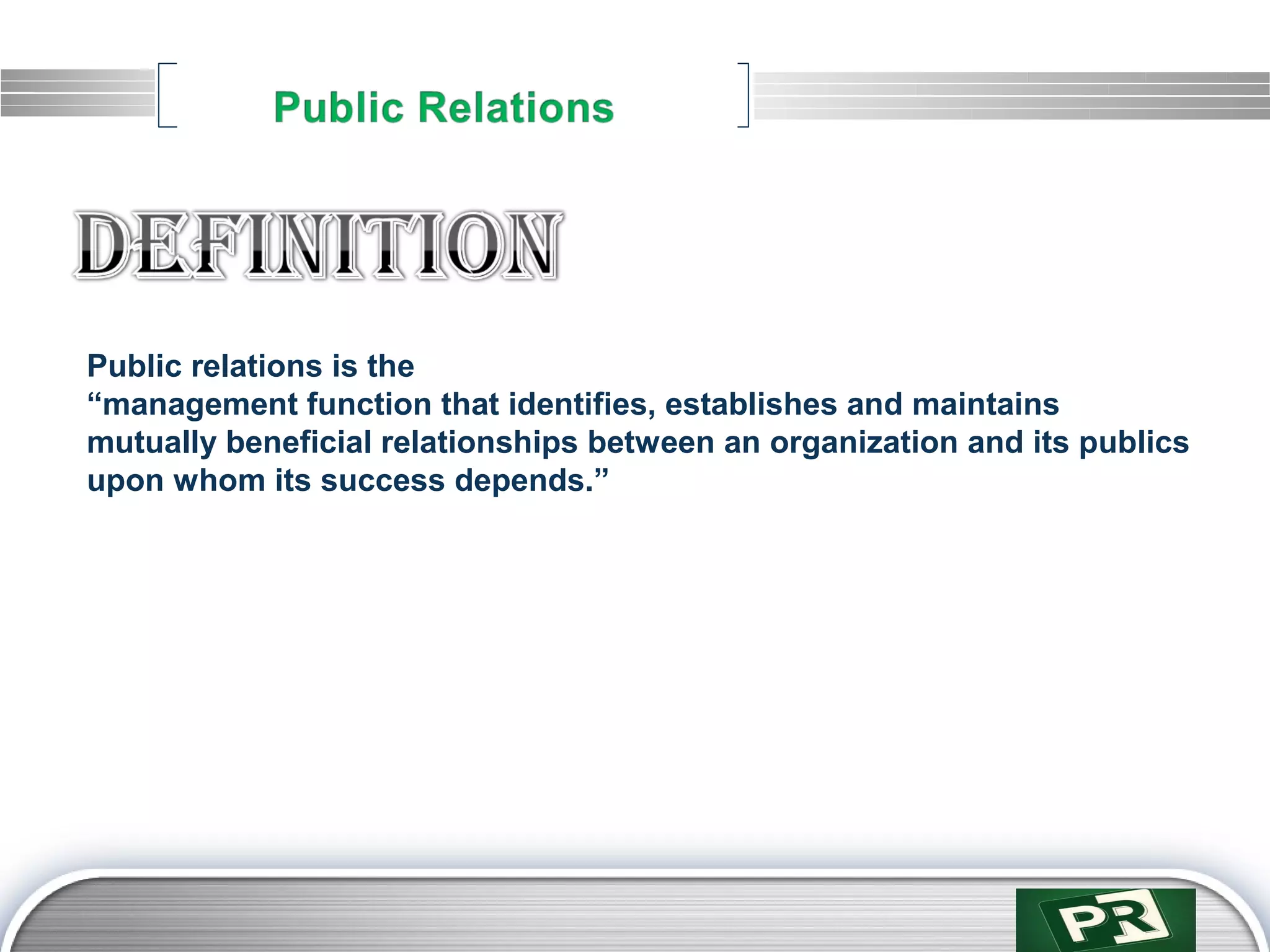 Public relations introduction | PPT