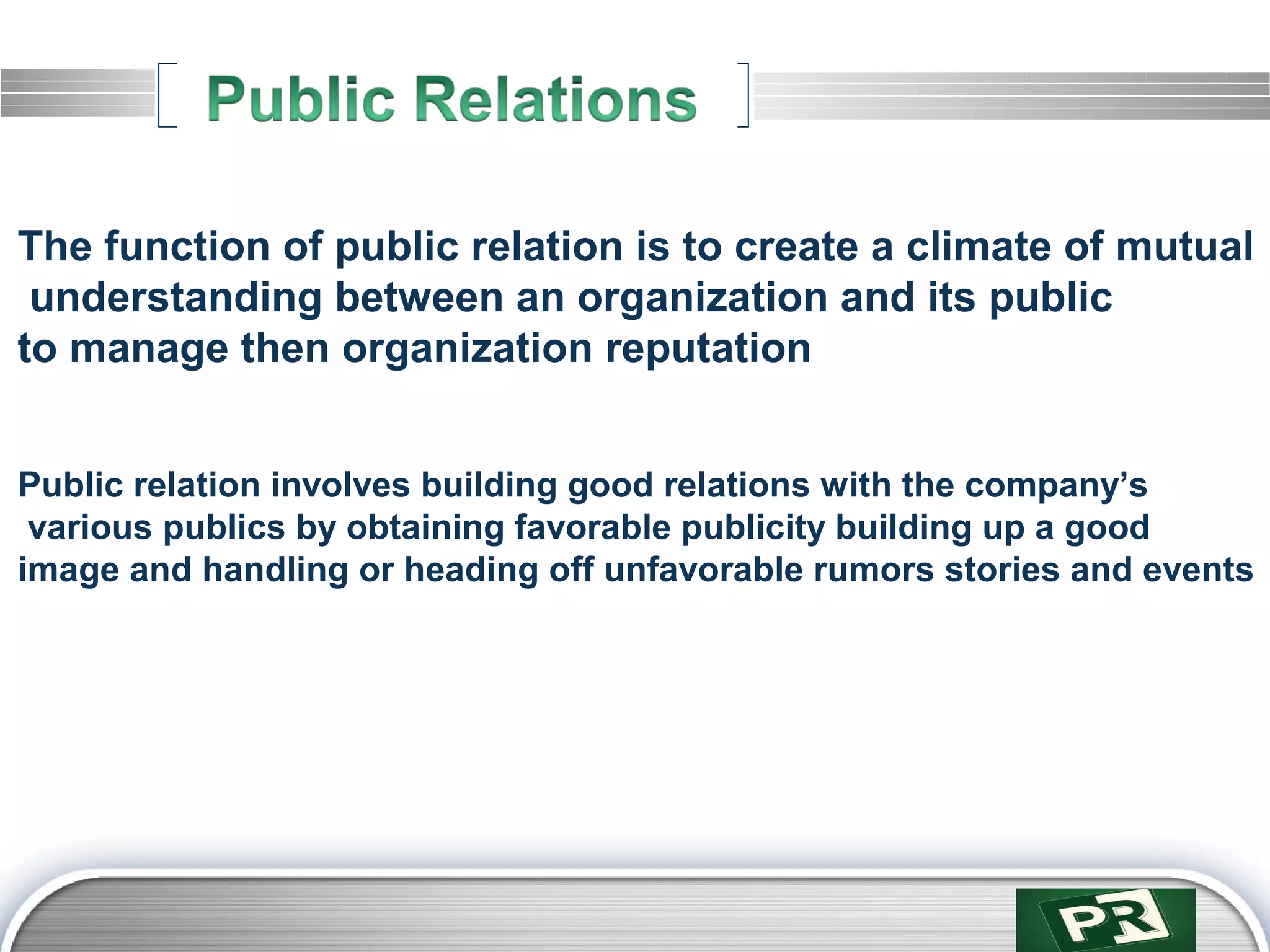 Public relations introduction | PPT