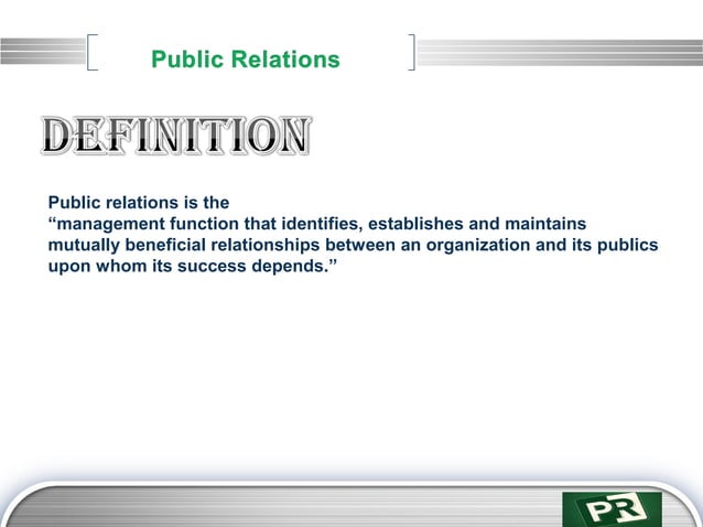Public relations introduction | PPT | Business | Business and Finance