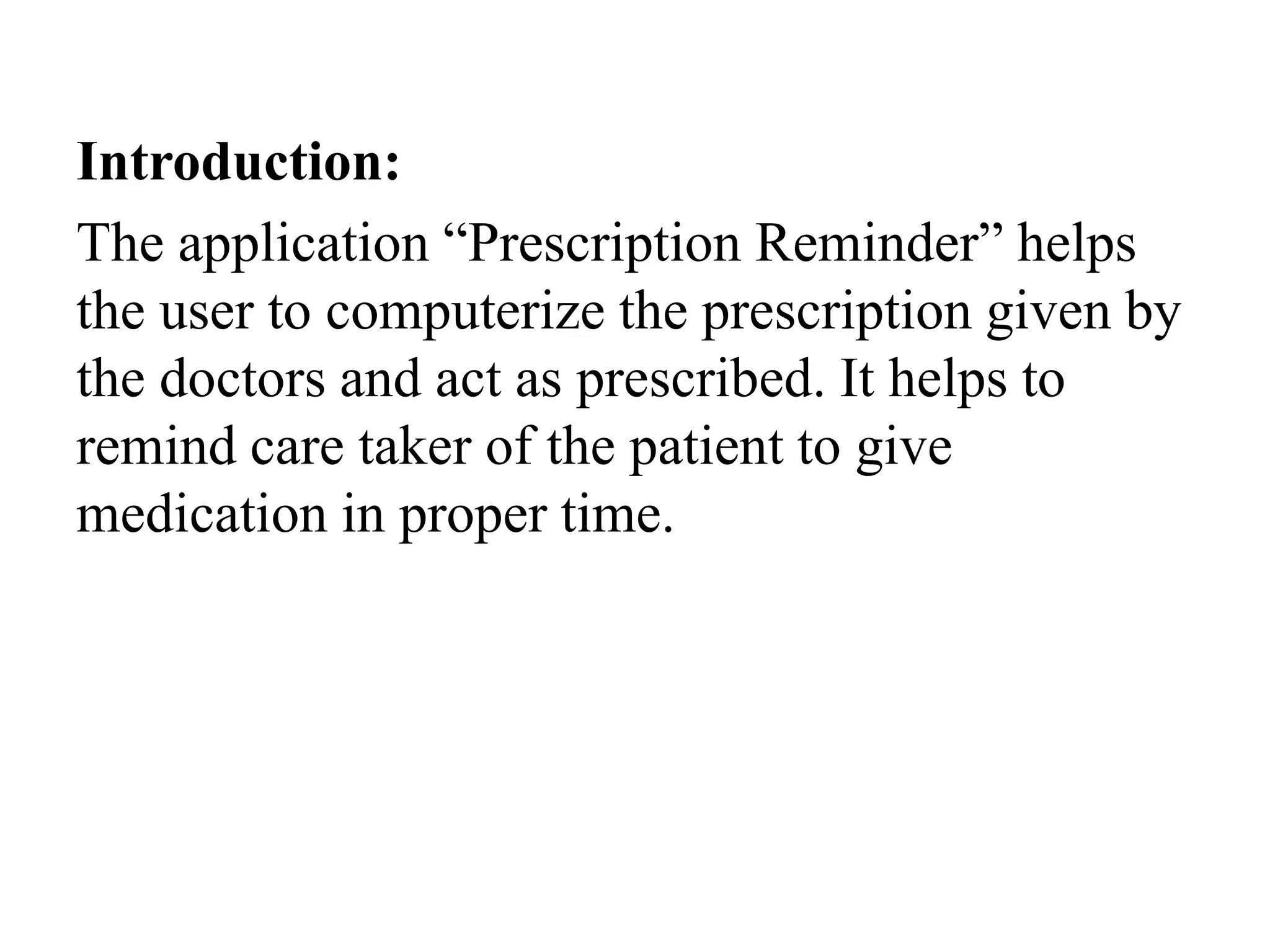 Prescription Reminder | PPTX