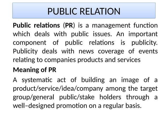 PR PPT.pptx public relation presentation | PPTX | Marketing and Advertising | Business