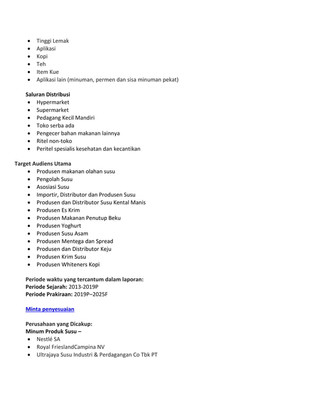 Industri Makanan Susu Indonesia | DOCX