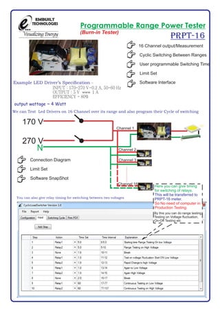 Burn In Tester or Load Monitor for LED Drivers and Single Phase Devices ...