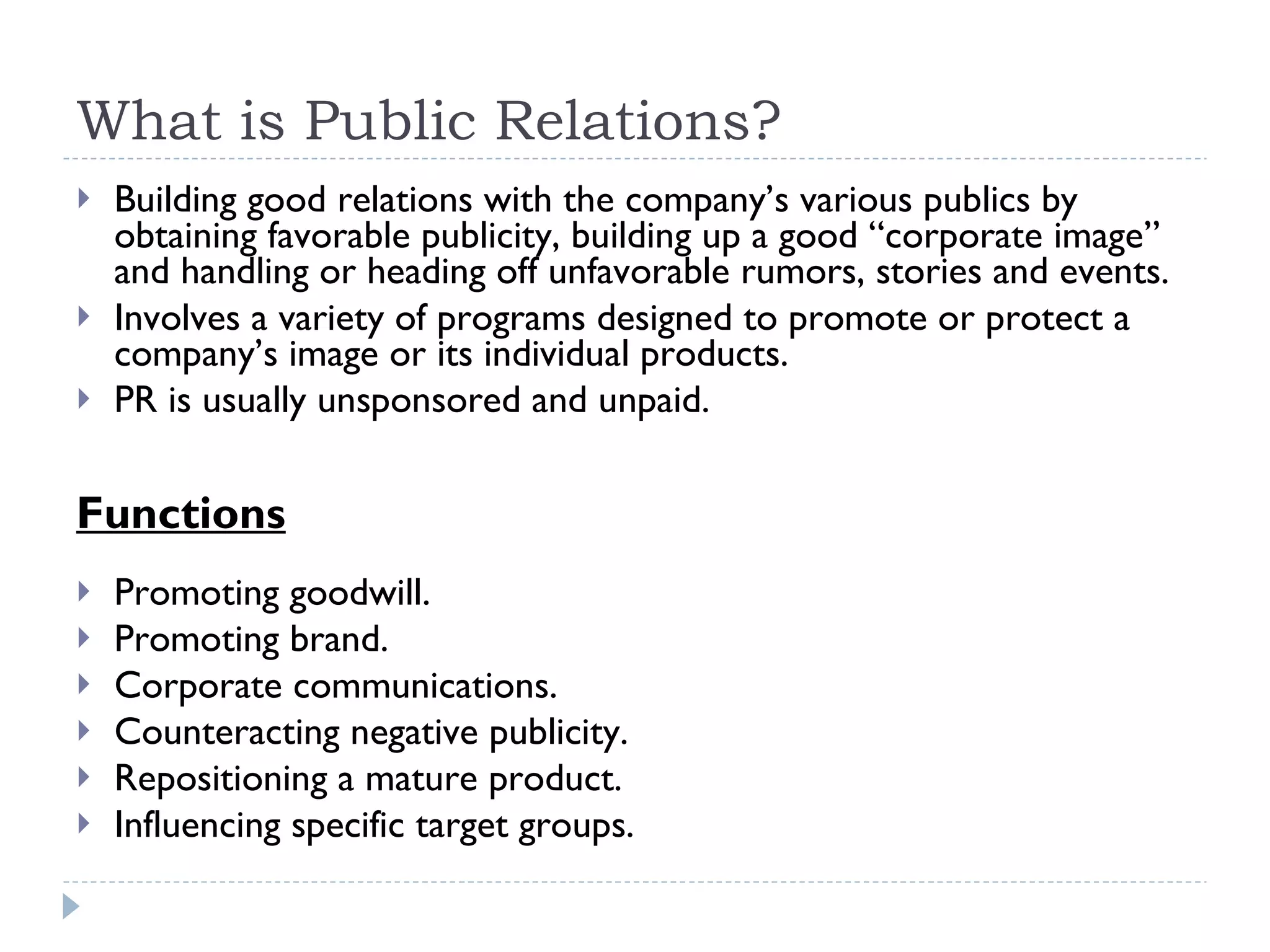 Public Relations and Publicity | PPT