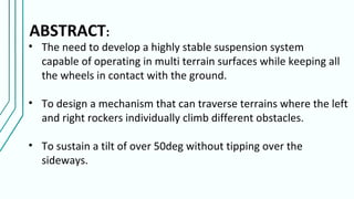 Rocker bogie mechanism (design and fabrication) | PPT