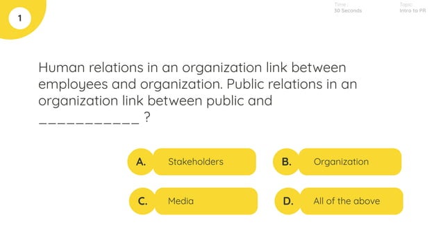 Public Relations- Intro and PR Models (Quiz) | PPT