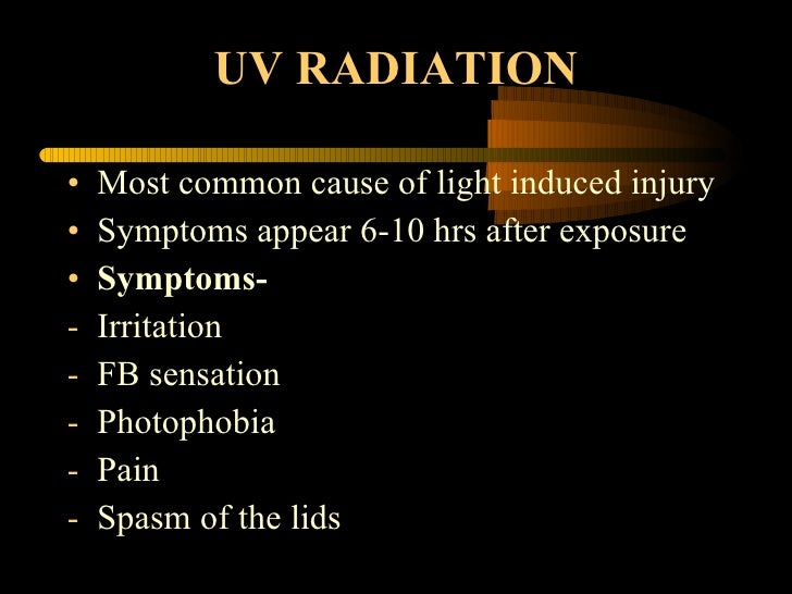 Radiation Injuries To Eye