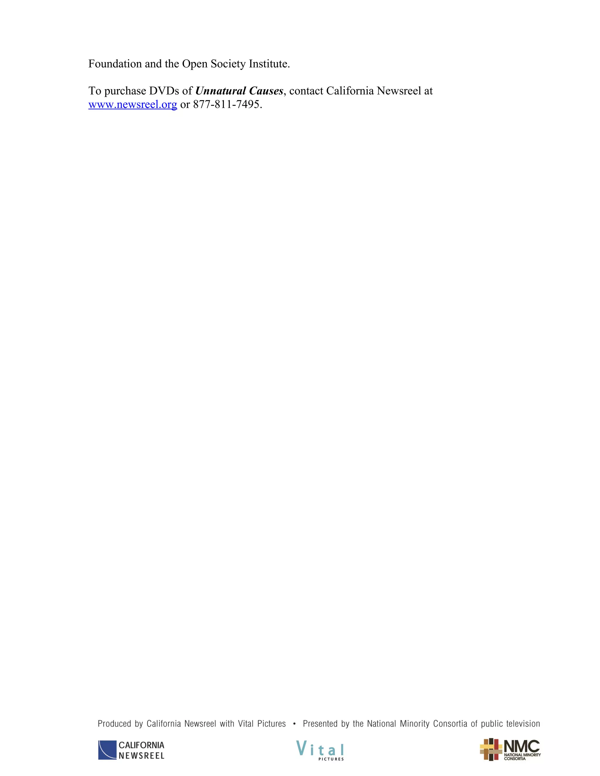 UNNATURAL CAUSES: IS INEQUALITY MAKING US SICK? | DOC