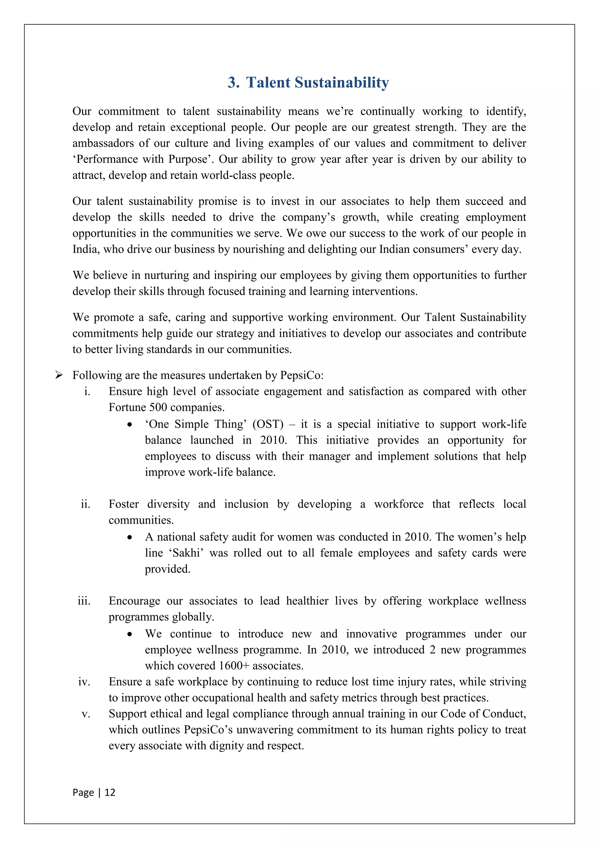 A Report on PepsiCo | PDF