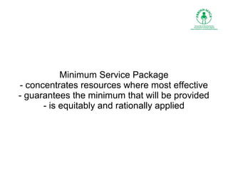Introduction to PRRINN MNCH Minimum Service Package Planning Tool | PPT