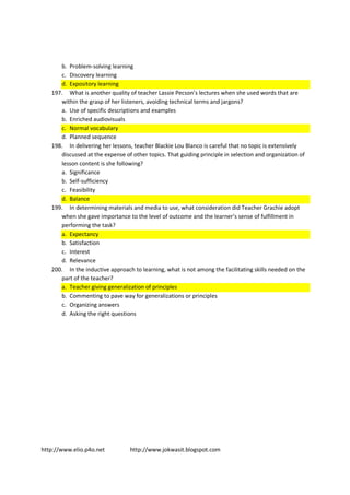 Professional education reviewer for let or blept examinees | PDF