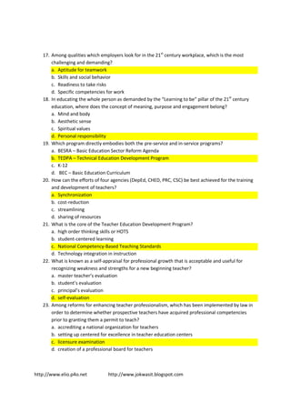 Professional education reviewer for let or blept examinees | PDF