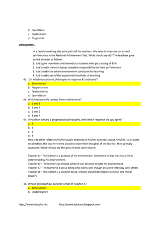 Professional education reviewer for let or blept examinees | PDF