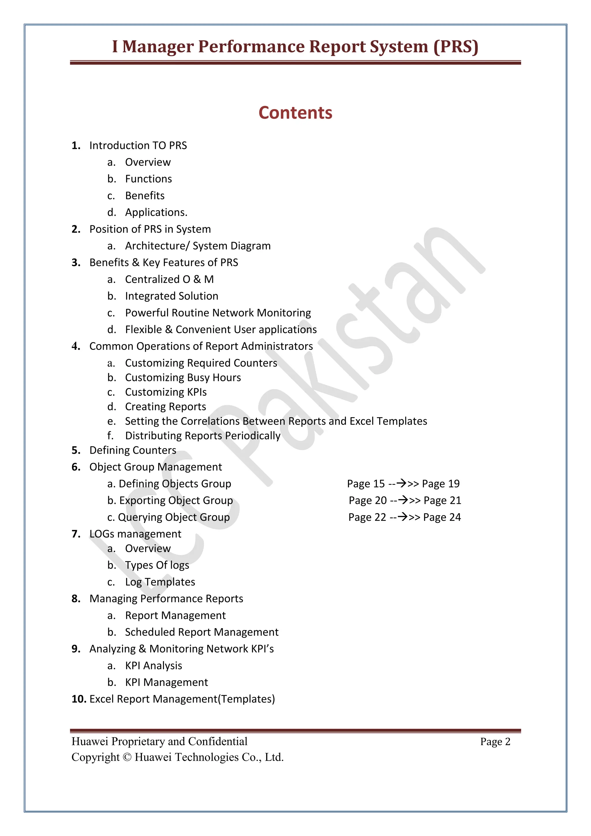 I Manager Performance Report System (PRS) | PDF