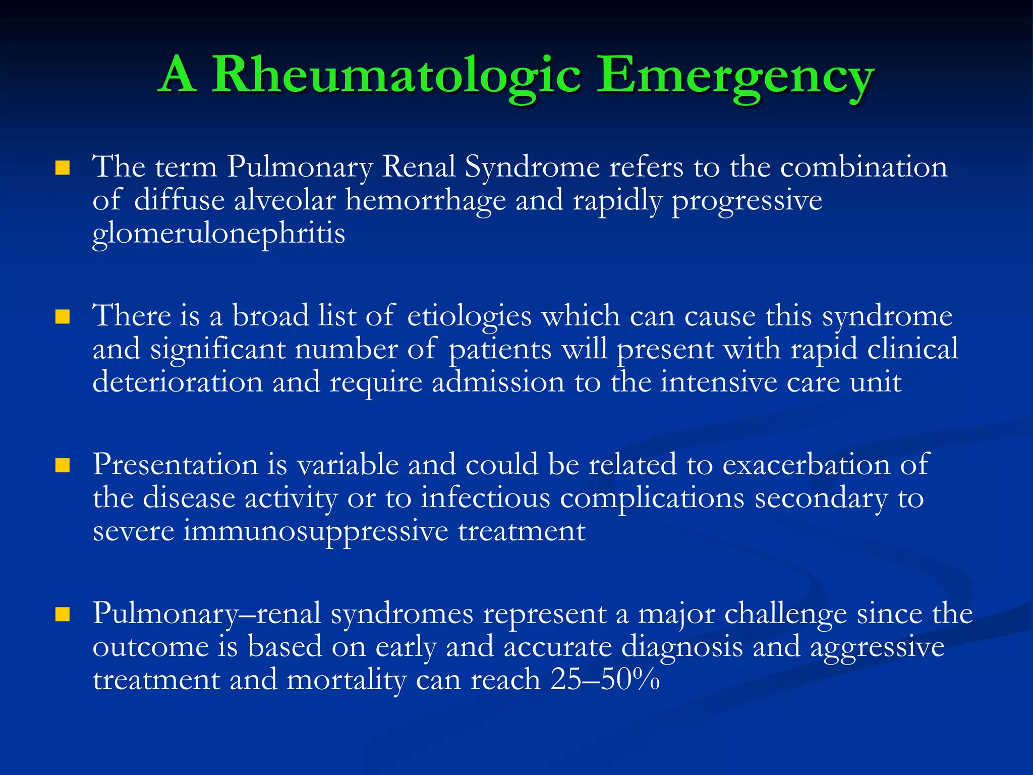 Pulmonary Renal Syndorme | PPT