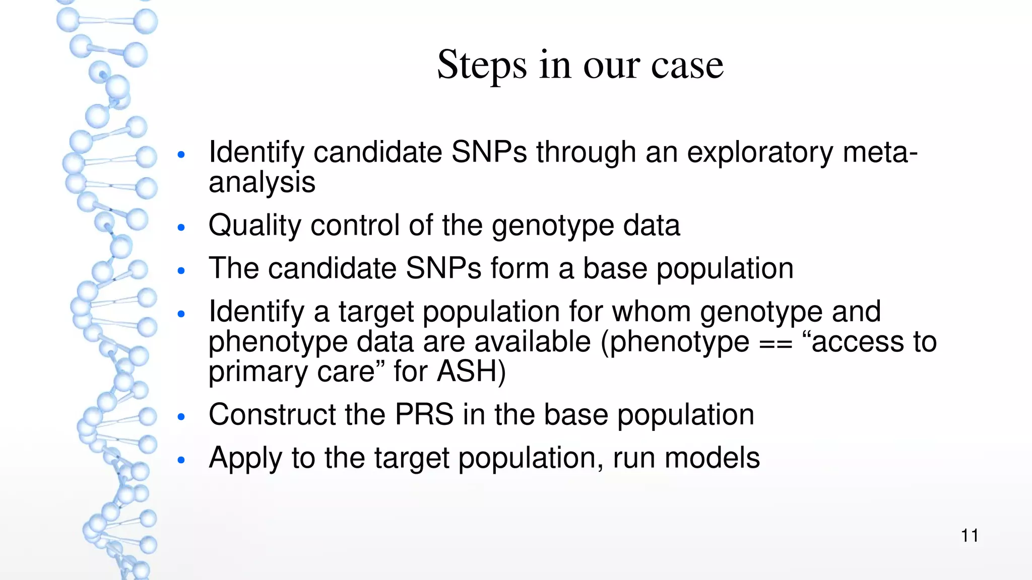 Development of polygenic risk scores for ambulatory care sensitive ...