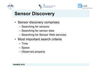 Jirka - Integrating the ogc sensor web enablement framework into the ogc catalogue | PDF