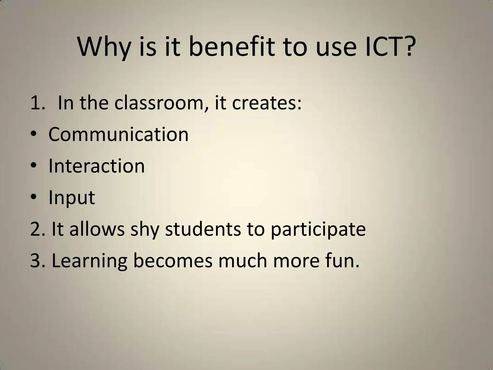 ICT in the classroom | PPT