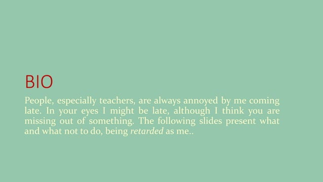 The Late-Comer Student | PPT
