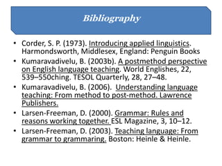Teachig Grammar in the post-method era | PPT