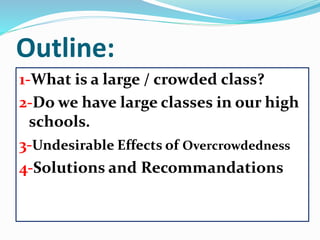 Présentation1 overcrowdedness | PPTX | Secondary Education | Education