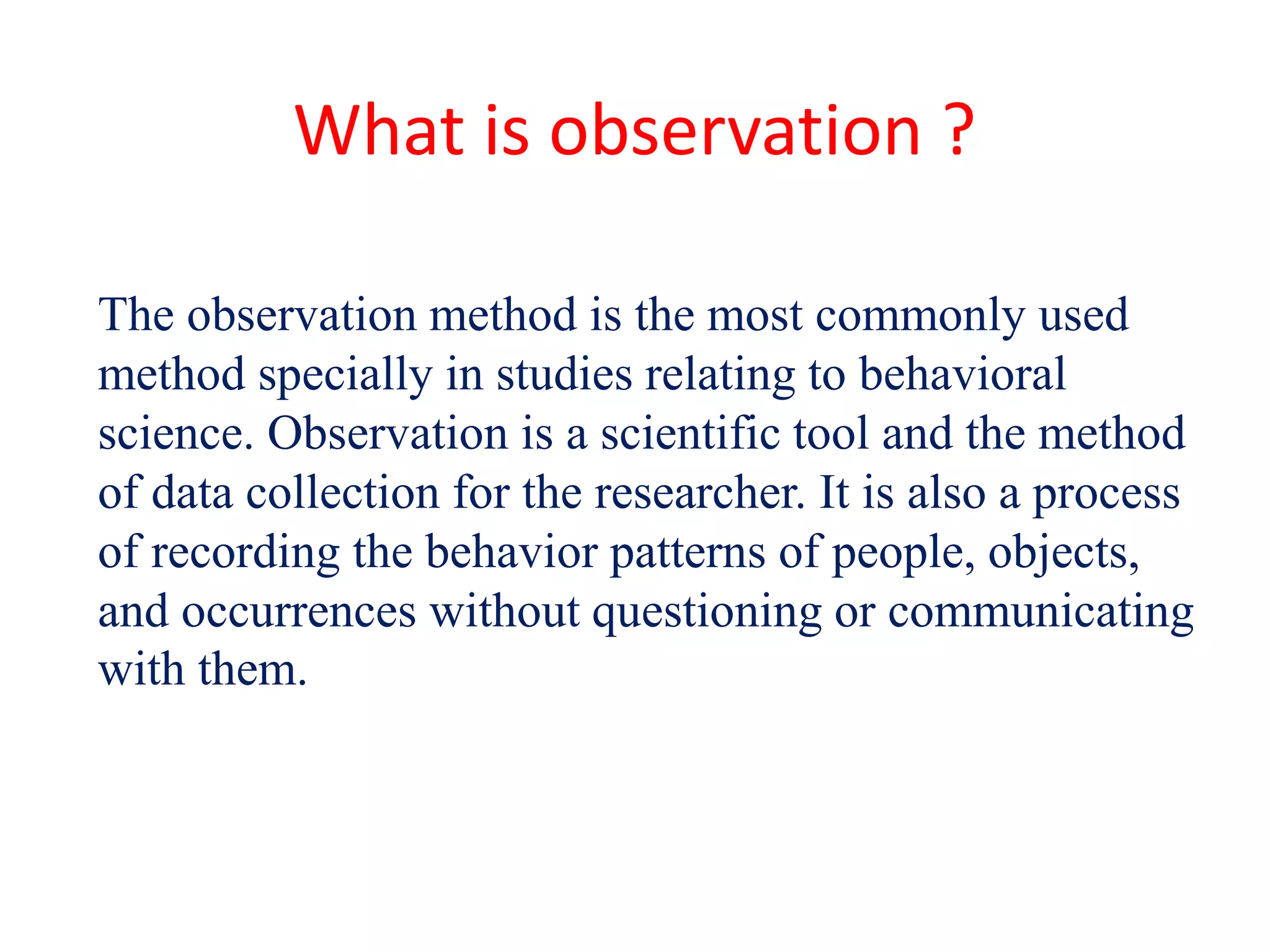 classroom observation and type of observers | PPTX