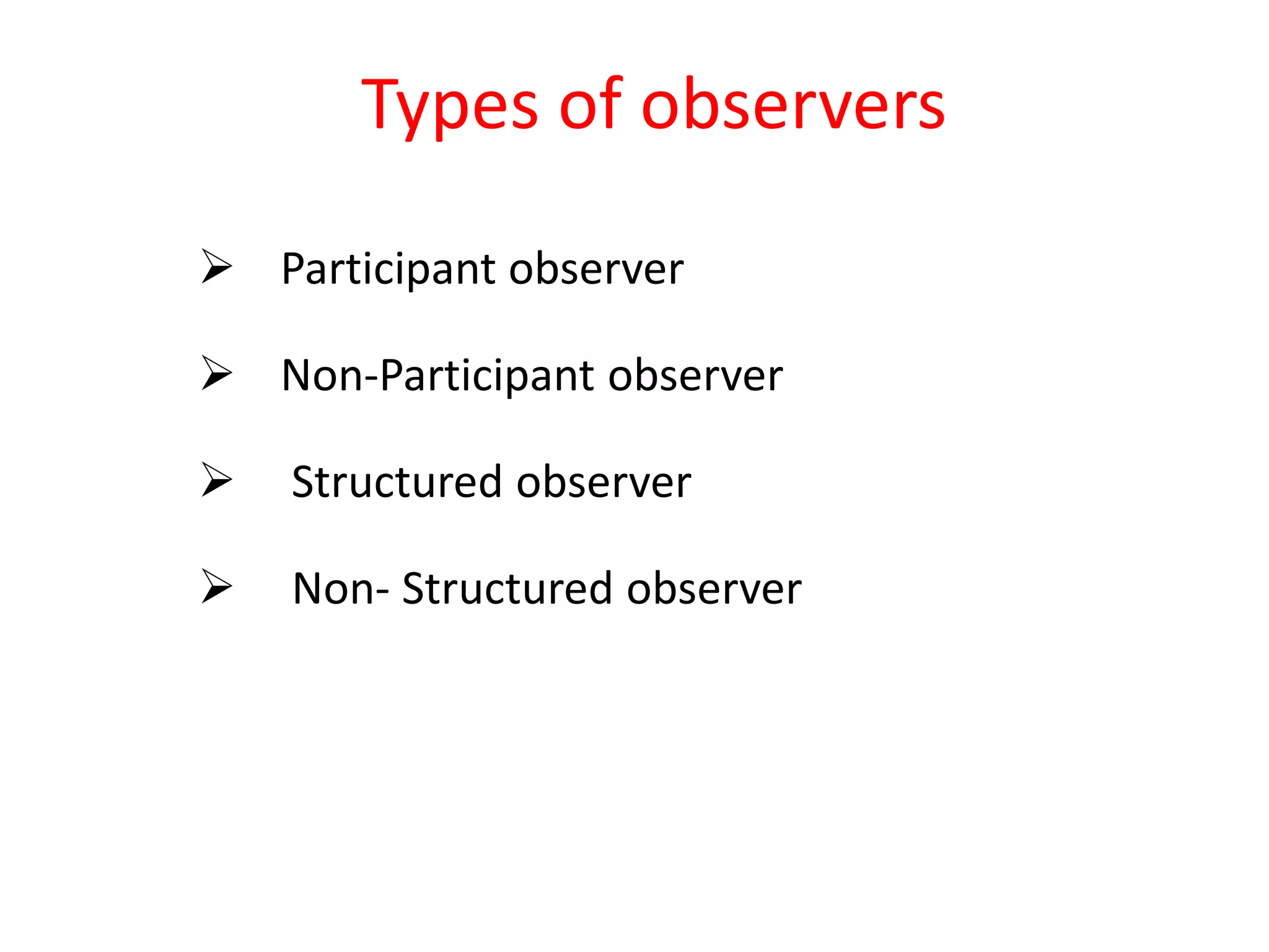 classroom observation and type of observers | PPTX