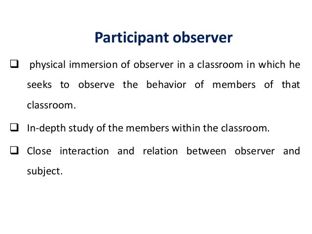 classroom observation and type of observers