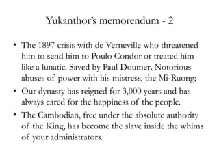 1900, The Prince Yukanthor Affair, Dr. Henri Locard | PPT