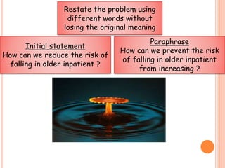 Restating as a key technique to achieve better outcomes in problem ...
