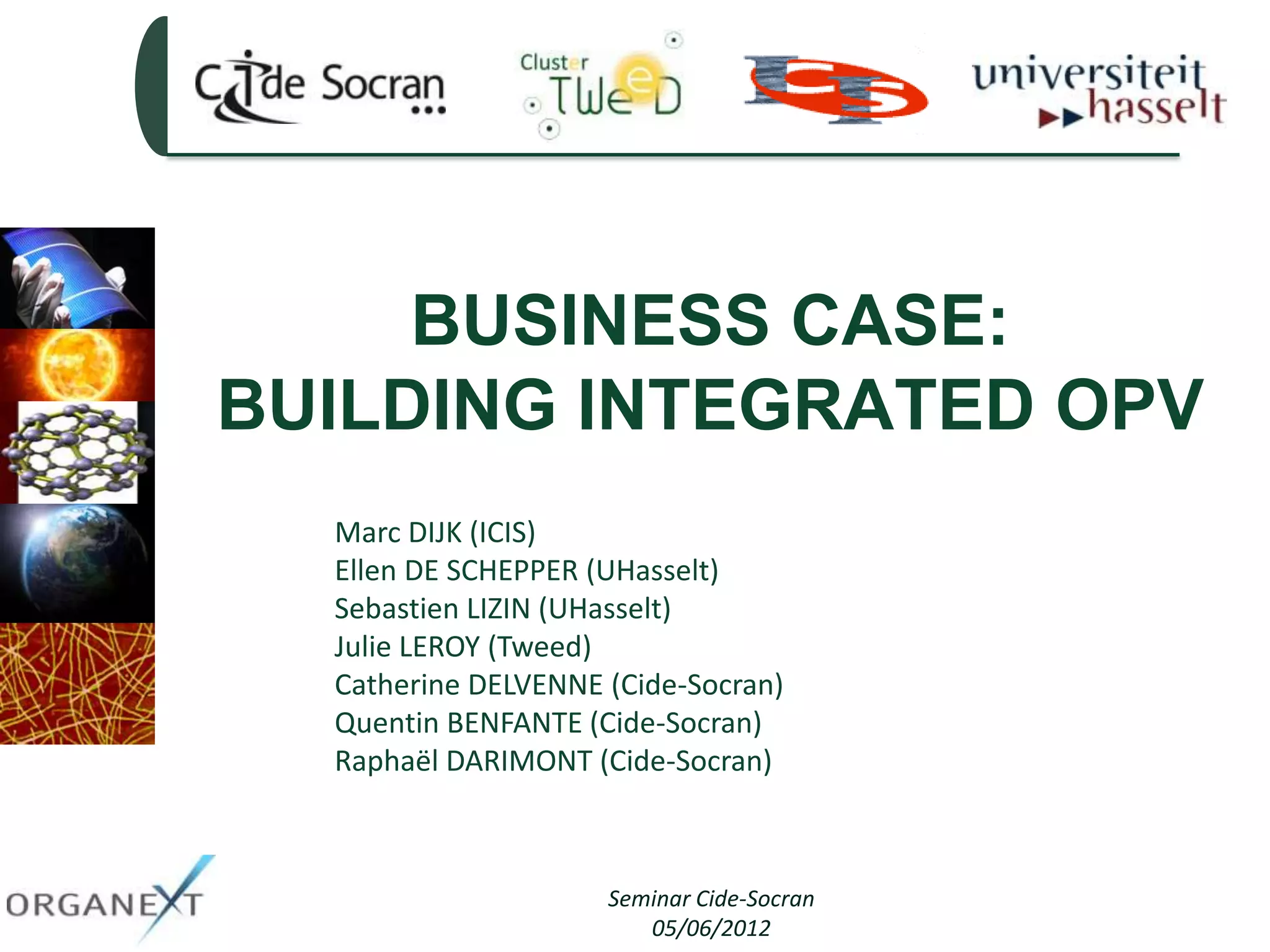 BIPV- Business Case - Organext | PPTX