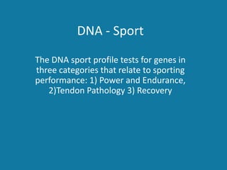 DNA Sport - become a better athlete | PPT