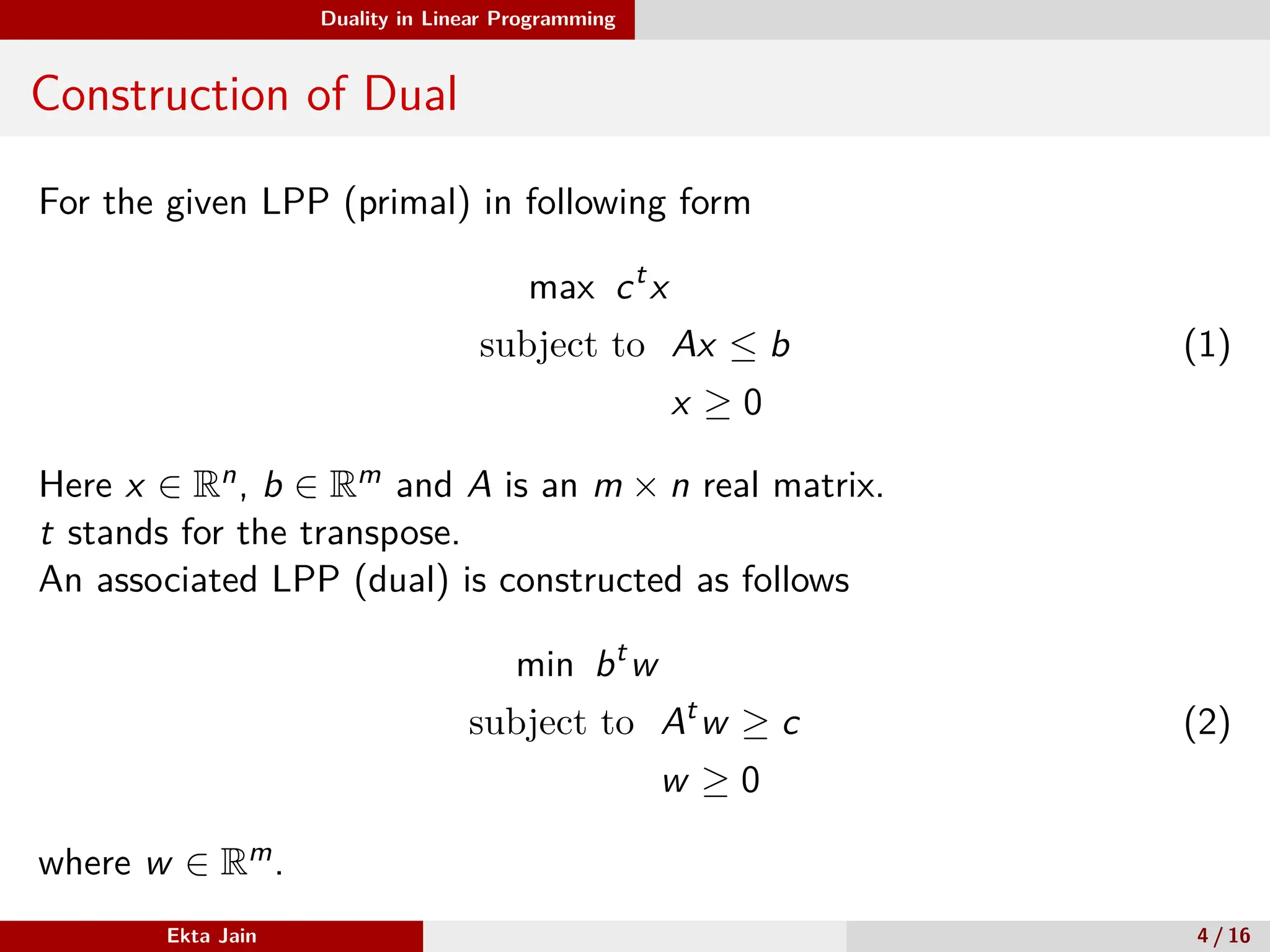 presentation on Duality theory in operations research | PDF