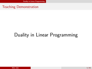 presentation on Duality theory in operations research | PDF | Computing | Technology & Computing