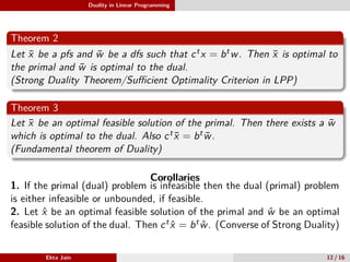 presentation on Duality theory in operations research | PDF