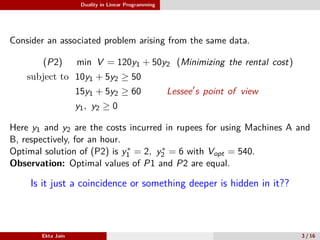 presentation on Duality theory in operations research | PDF | Computing ...
