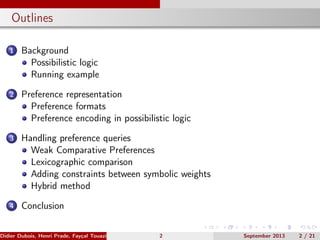 Conditional preference queries and possibilistic logic | PPT