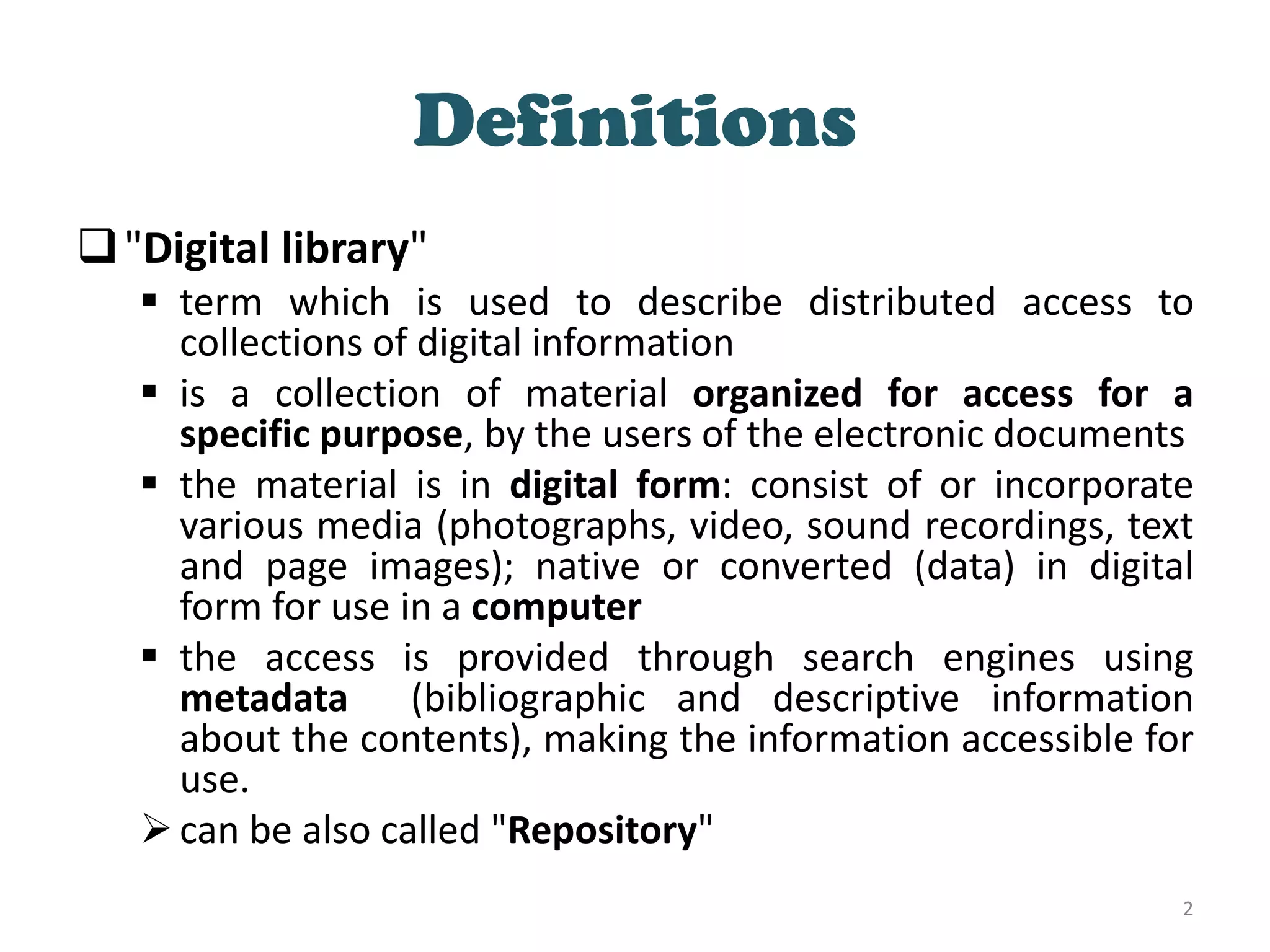 Introduction to Digital libraries | PDF | Internet for Beginners | Internet