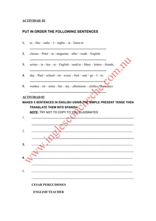 Prsente simple | DOC