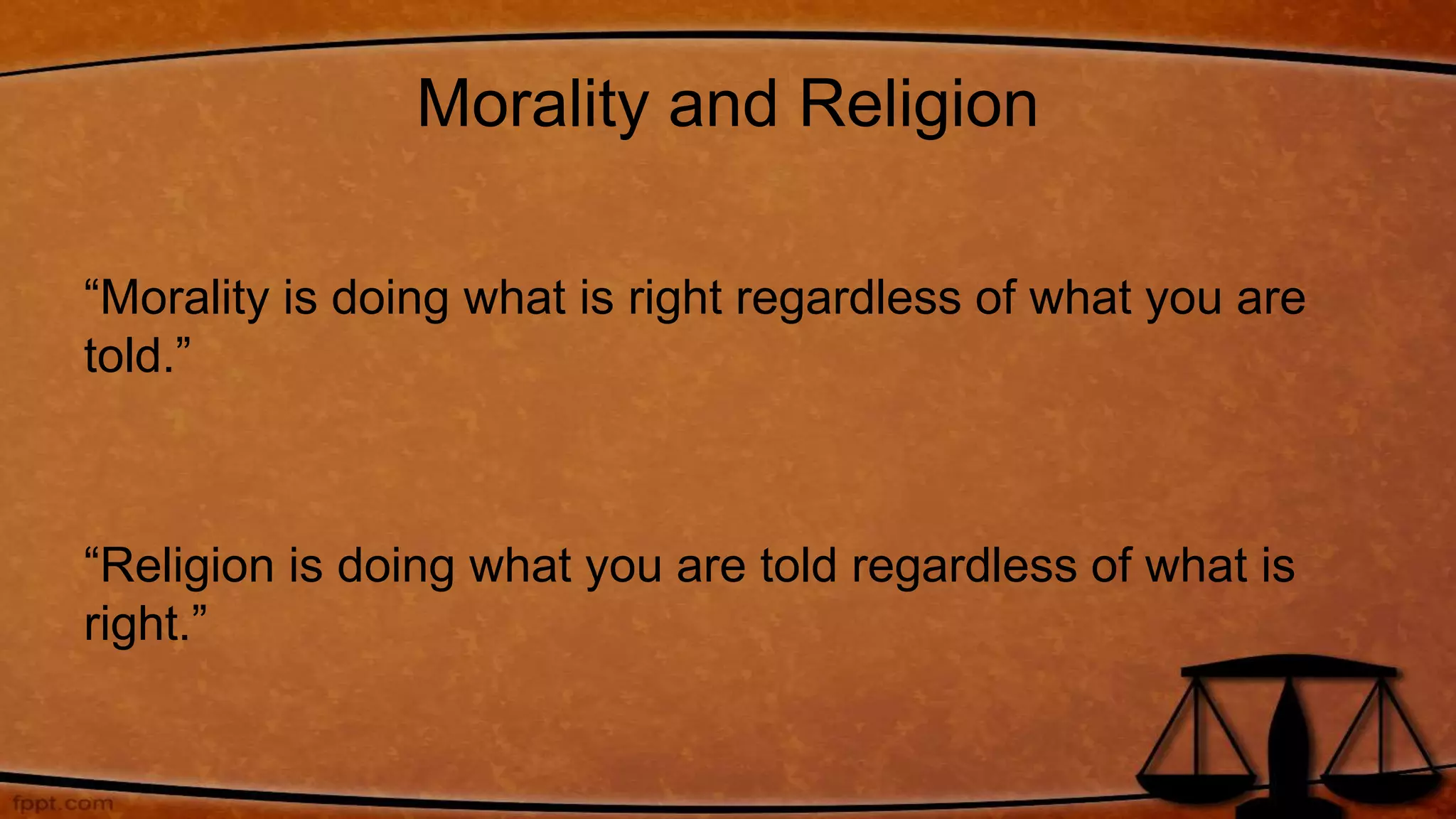 Can human morality exist without religion? | PPTX