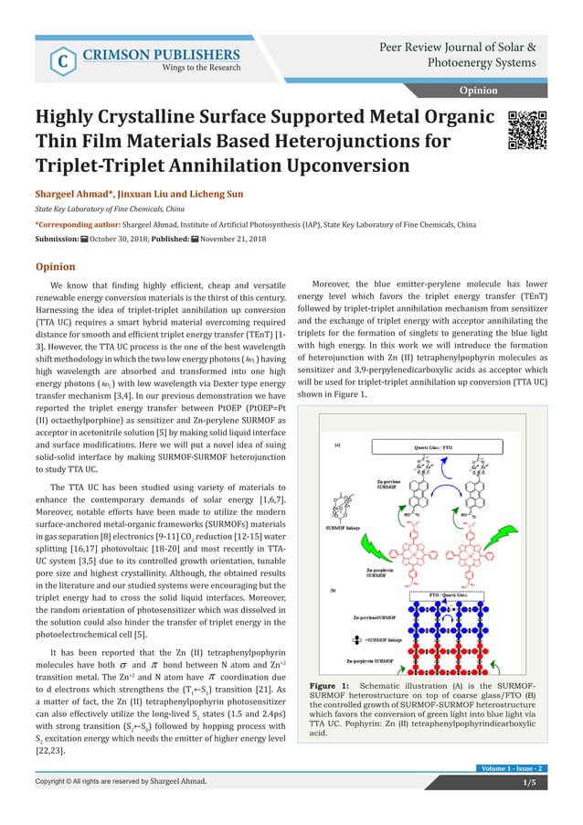 Highly Crystalline Surface Supported Metal Organic Thin Film Materials ...