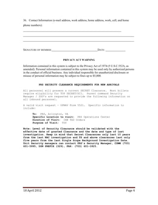 PRS Questionnaire | PDF