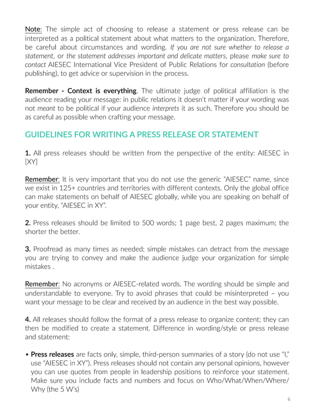 PR Statements Manual | PDF