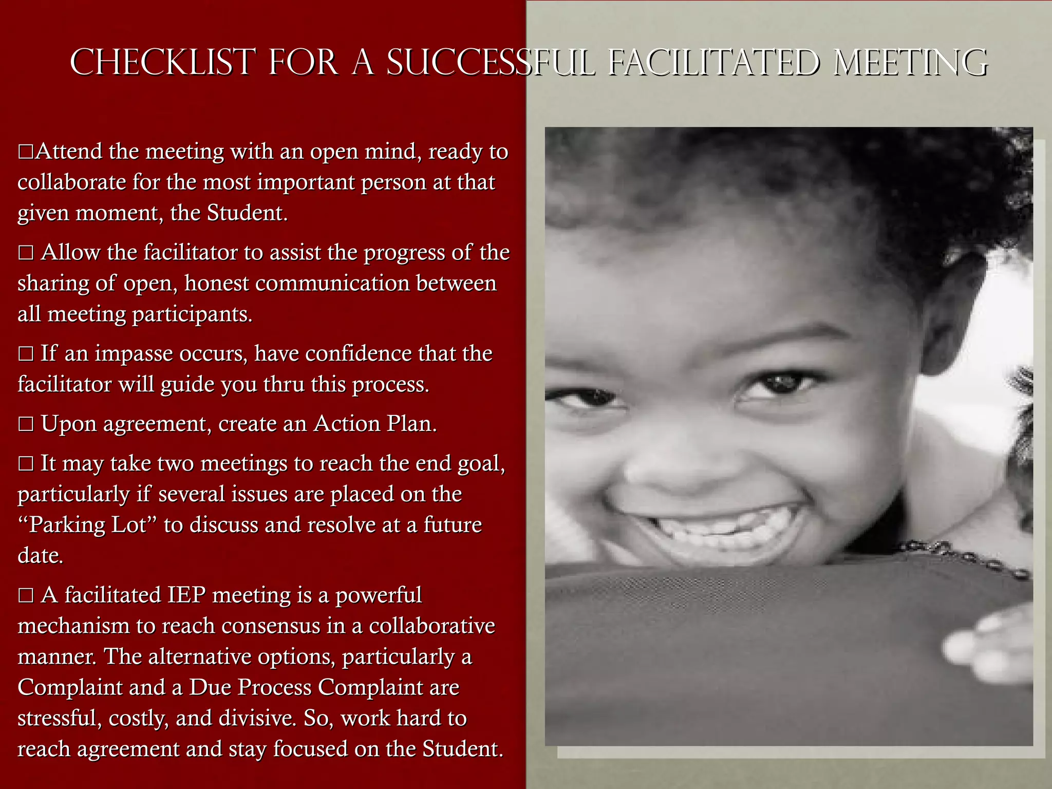 Planning, Preparing, and Participating in a Facilitated IEP/ARD Meeting ...