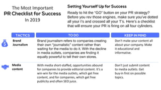 The Most Important PR Checklist for Success in 2019 | PPT
