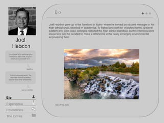 Joel Hebdon PreResume | PPTX | Environmental Services Industry | Industries