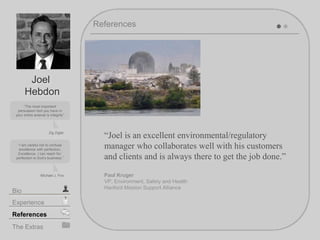 Joel Hebdon PreResume | PPTX | Environmental Services Industry | Industries