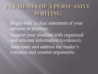 persuasive writing | PPTX